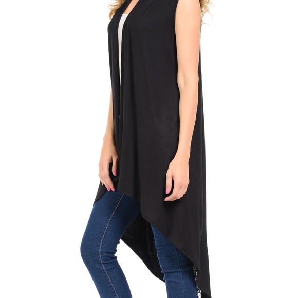 Magic Fit | Jackets & Coats | Black Highlow Vest With Crochet Insert ...